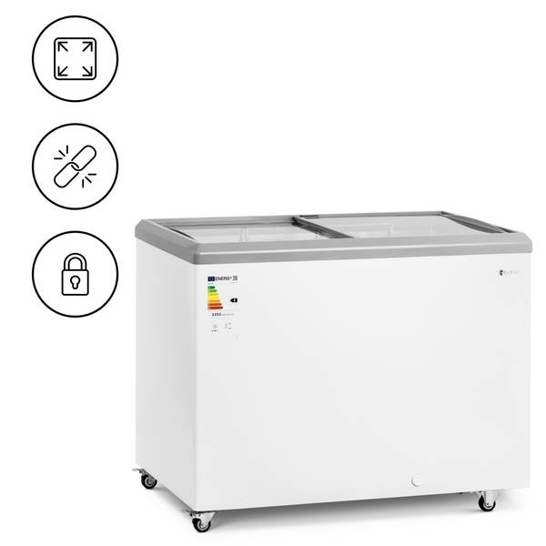 Chest Freezer - 280 L - glass doors - lockable - Royal Catering Freezer ...