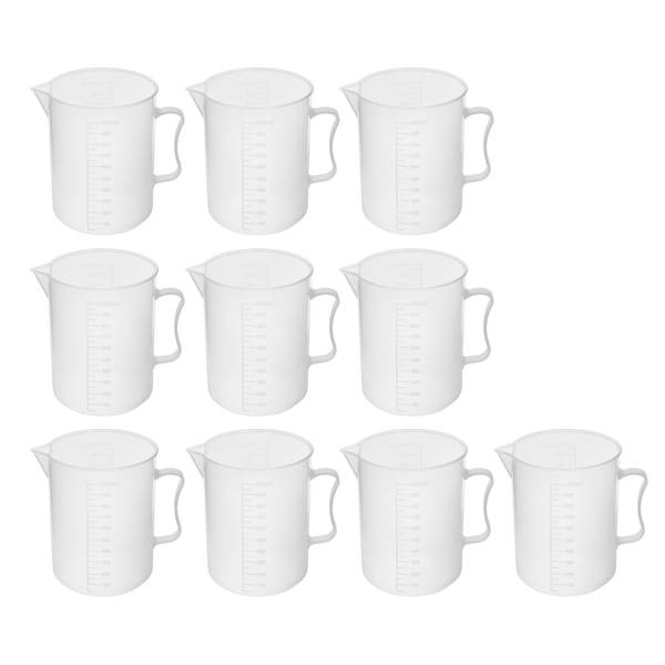 Plastic Laboratory Beaker Graduated Measuring Lab Beaker Handle 10pcs ...