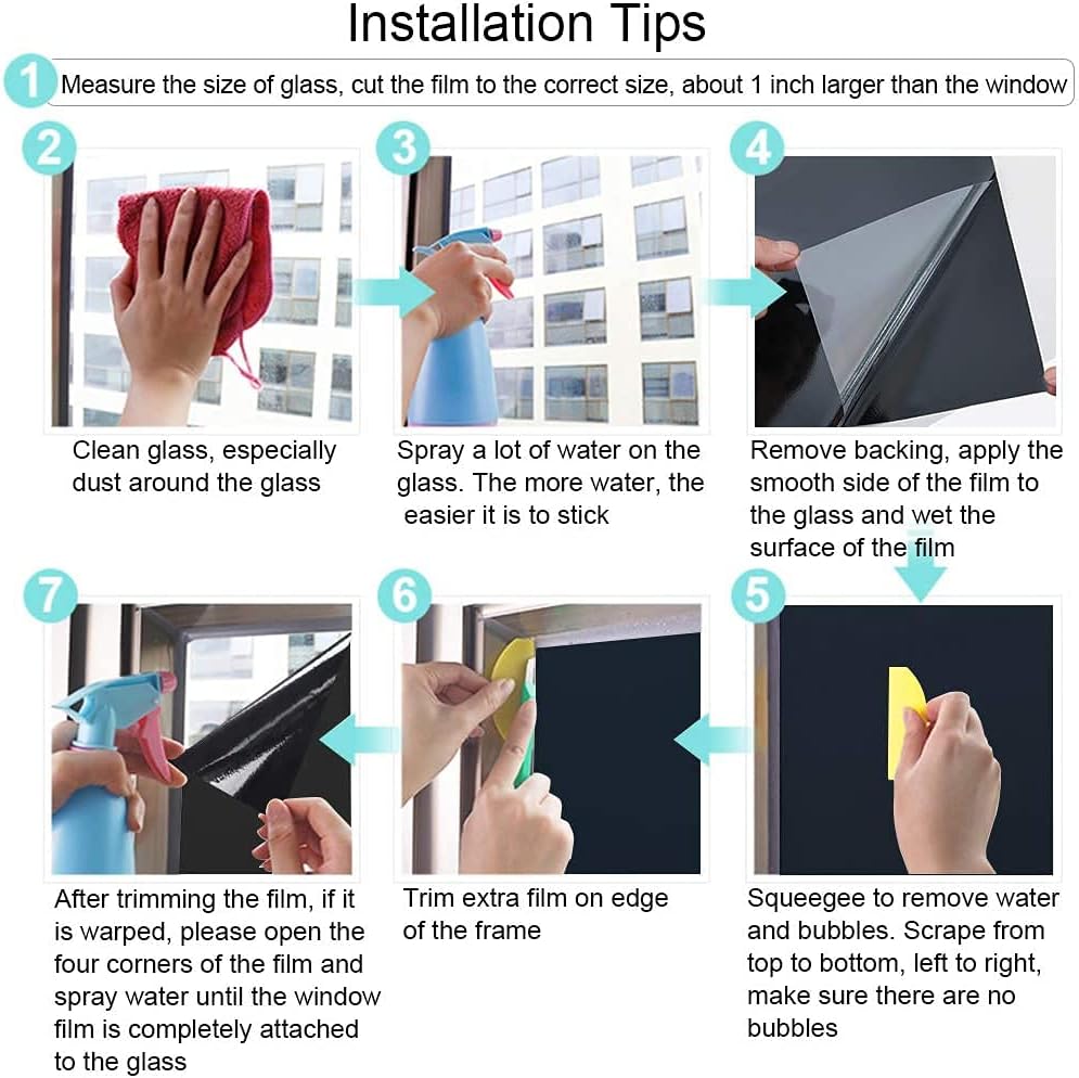 Blackout window film, 100% light-blocking privacy film, black sticker ...