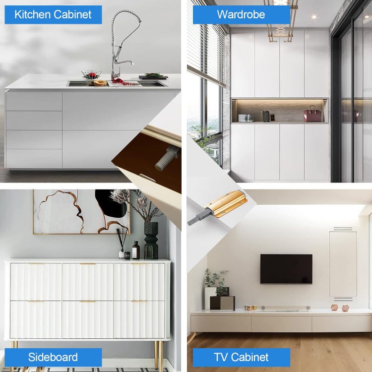 Ulisem Push to Open Chiusure per Porte, Confezione da 4 Chiusure ...