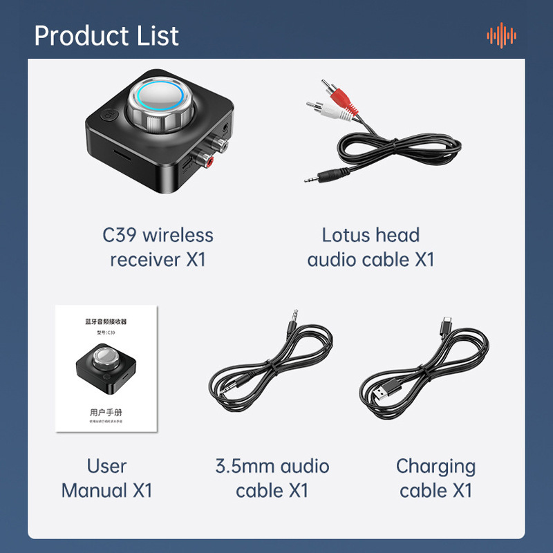 Ricevitore Bluetooth 5.0, adattatore Bluetooth con doppio jack RCA da 3 ...