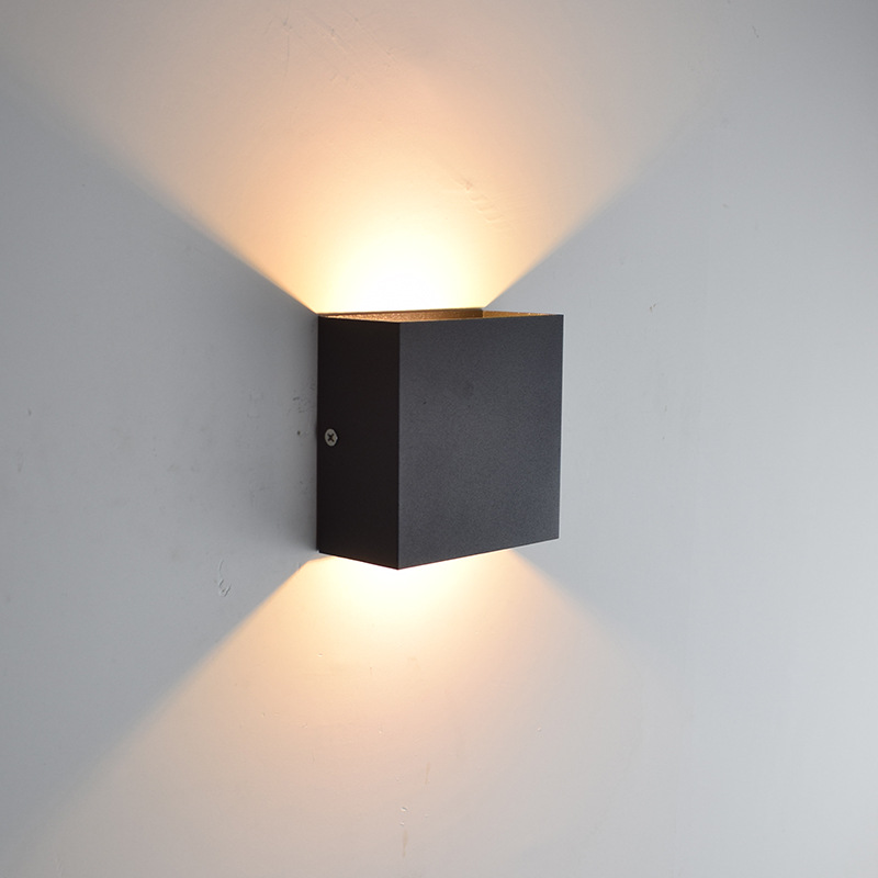 6W LED Indoor Wall Light, 2 Pack Black Outdoor Wall Lamp Adjustable ...
