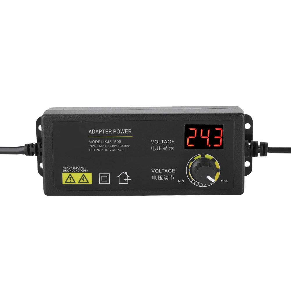 Adjustable Power Adapter, 9-24V Anti-interference Universal Power Adapter, LED Display 3A/9-24V ...