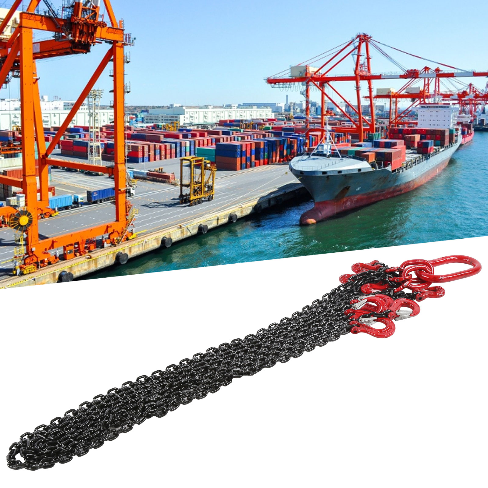 Heavy Duty Lifting Chain Sling, 2 Meters 1 Ton 6mm Adjustable Lifting ...