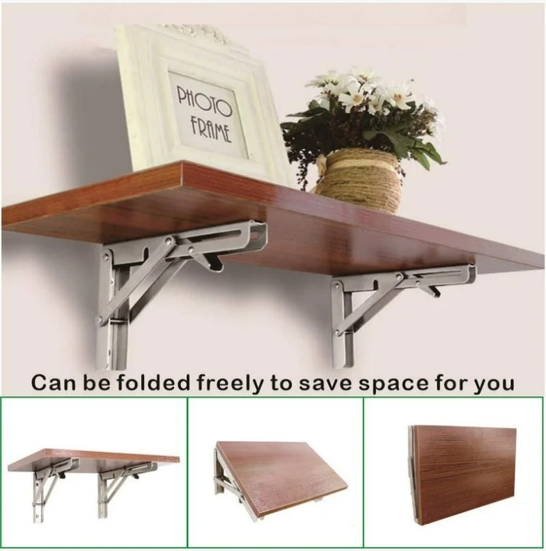 500mm Folding Wall Shelf, 304 Stainless Steel Folding Workbench Bracket ...