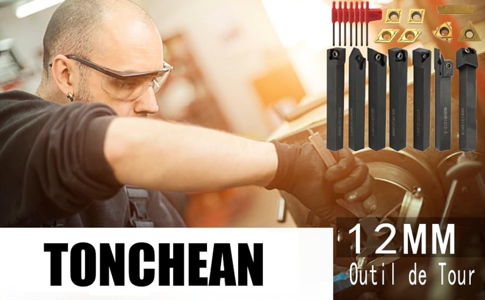 21pcs 12mm Porte-Outil De Tournage Tige Tour Set Barre , carbone avec clés pour Outil de Tour