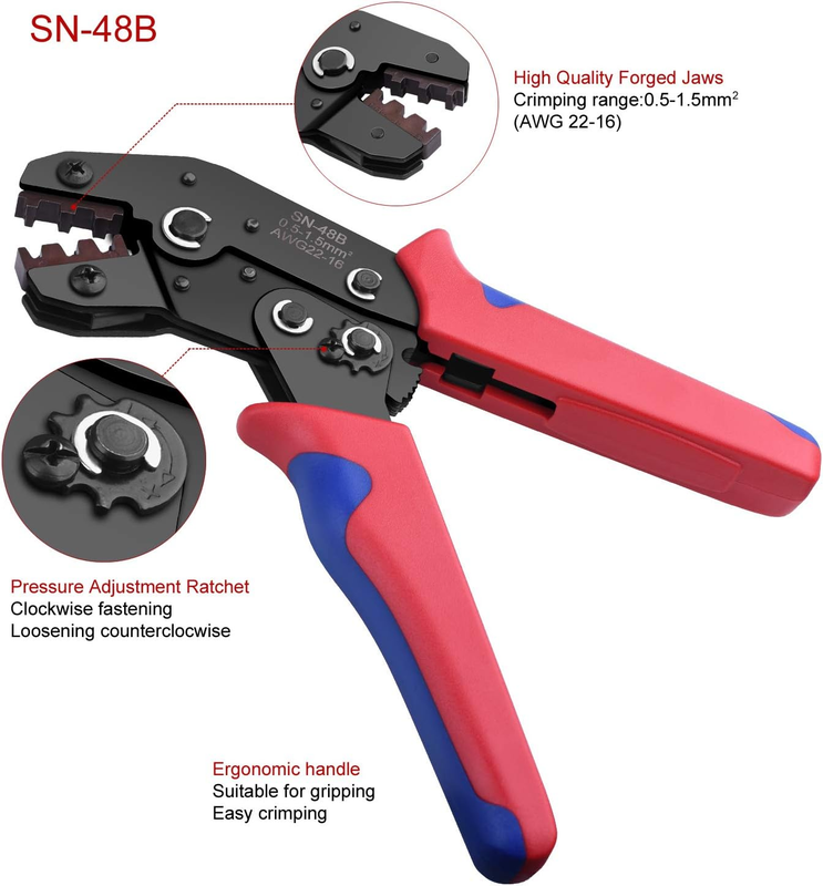 Pince à Sertir Avec 600Pcs Connecteurs Cosses Taille multiple Mâle ...