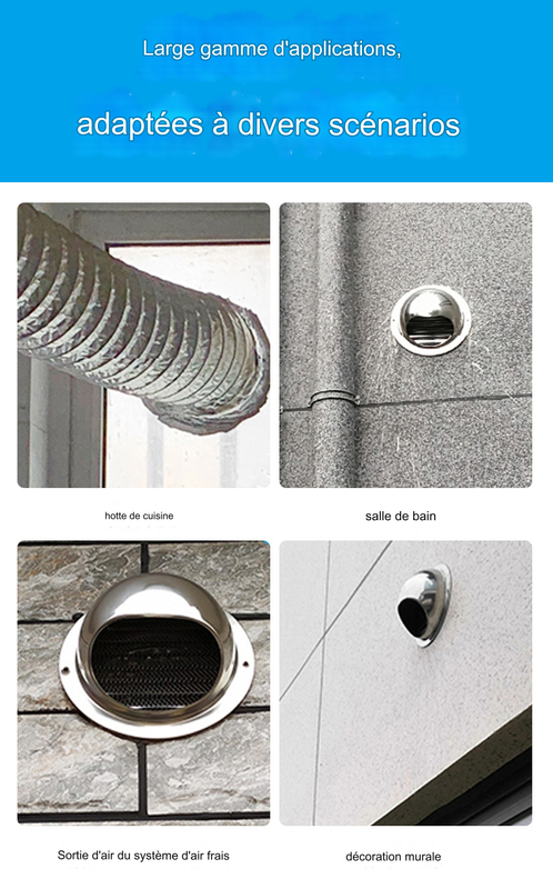 VMC ventilation grille, 160 external extractor stainless steel reusable ...