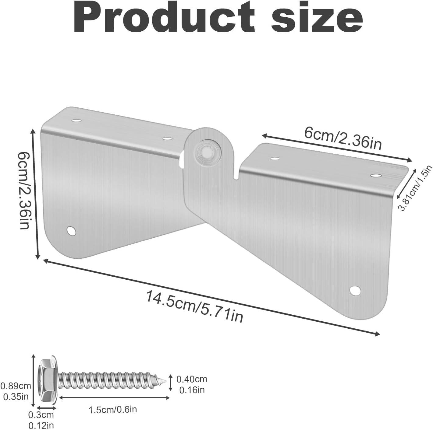 Set of 2 stainless steel gutter extension hinges, folding hinges with ...