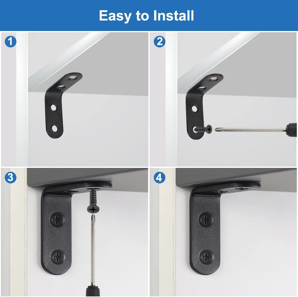 12 Pièces équerre de Fixation 40mmX40mm Equerre de Fixation Noir Angle ...