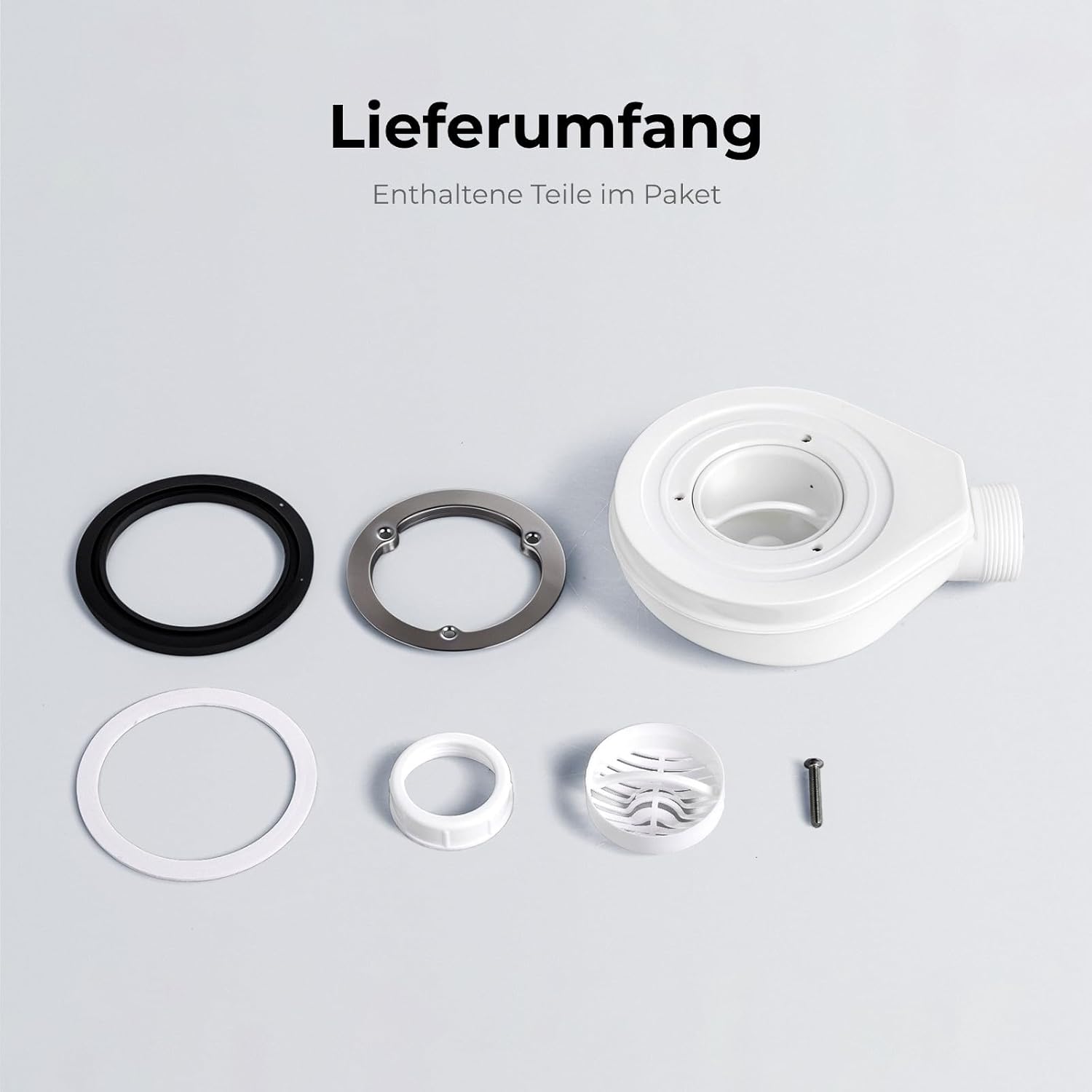 90mm shower drain, 40/50mm outlet diameter, siphon with trap for shower ...