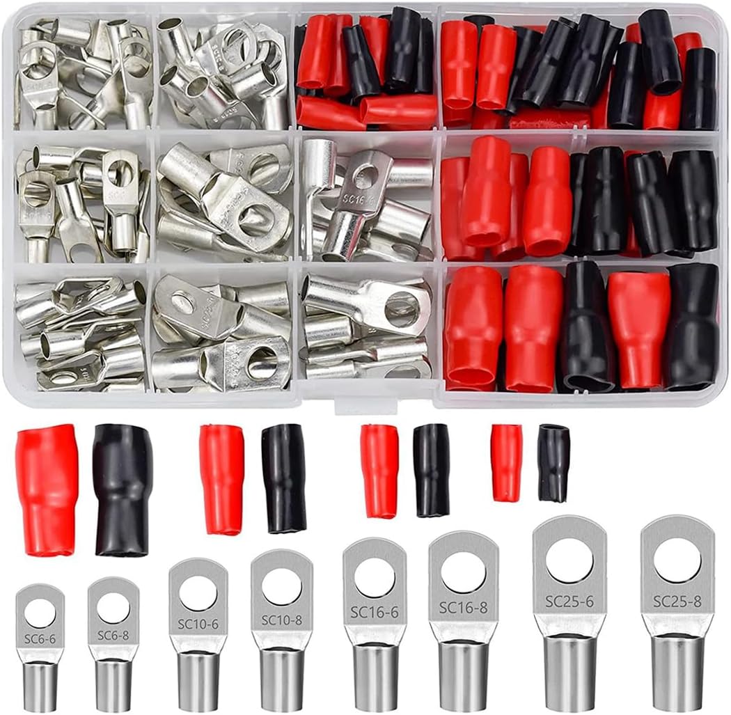 Kit di terminali ad anello M6/M8 da 120 pezzi, terminali per cavi ...