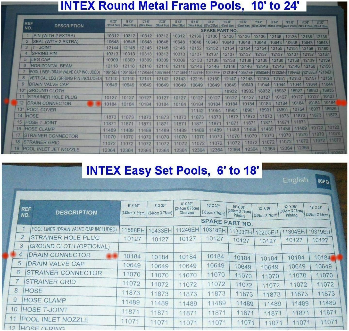 Intex 10184 Garden Hose Drain Plug Replacement Connector 2 Pack for ...