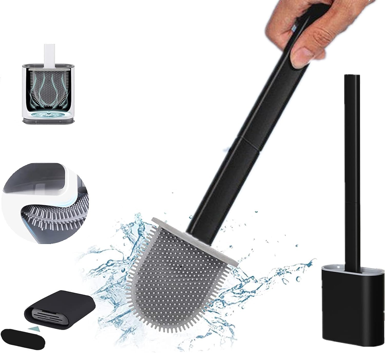 Silicone Toilet Brush for Deep Cleaning and Quick Drying Non-Drip ...