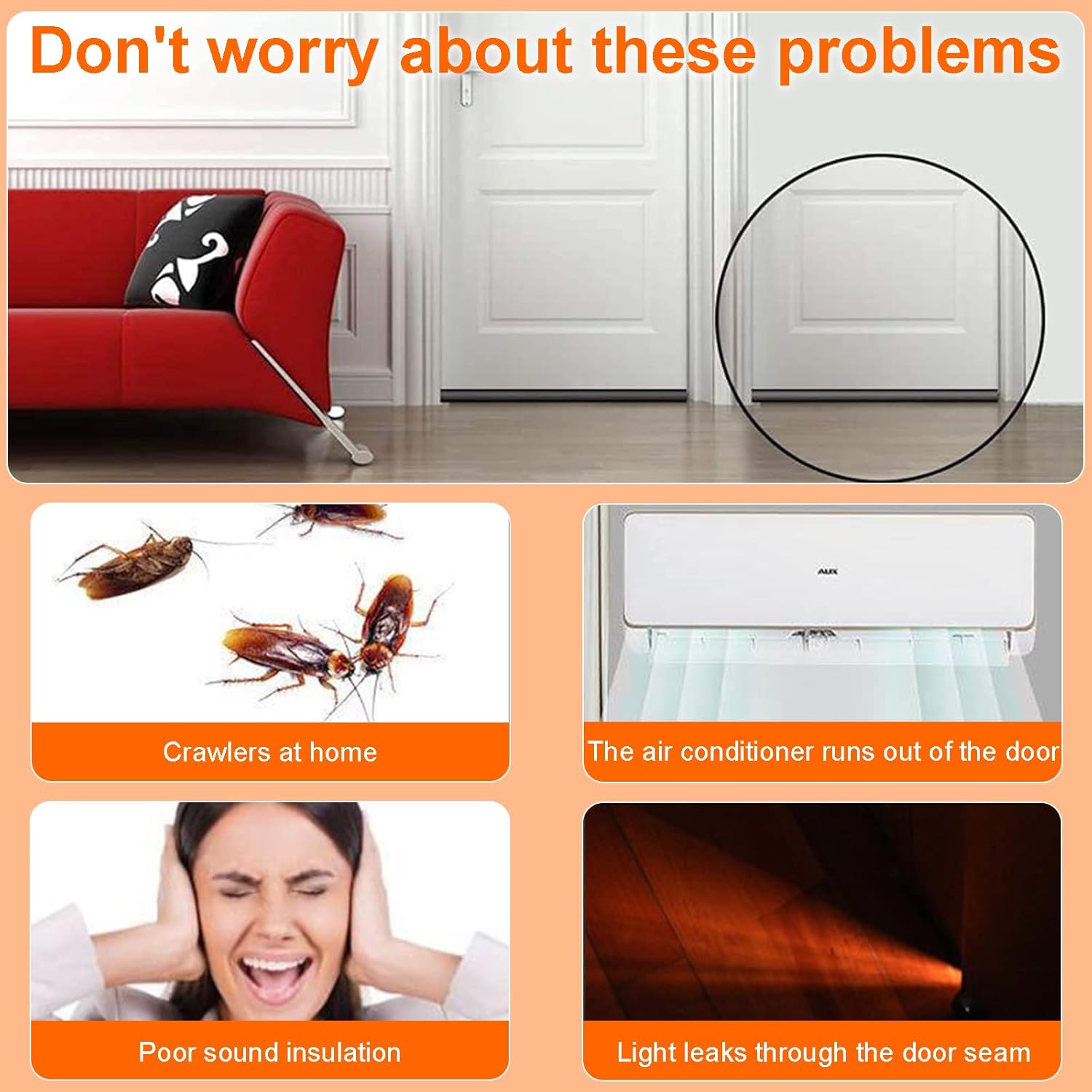 2PCS Double Insulated Door Bottom, Cold Stop Door Draught Excluder, Double Insulated Door Bottom ...