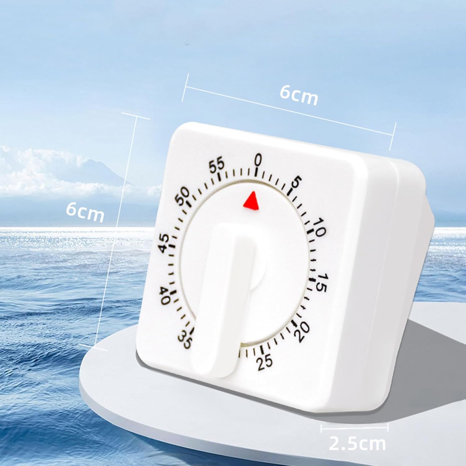 Orologio da cucina meccanico Ulisem da 60 minuti, timer visivo quadrato bianco con allarme ...