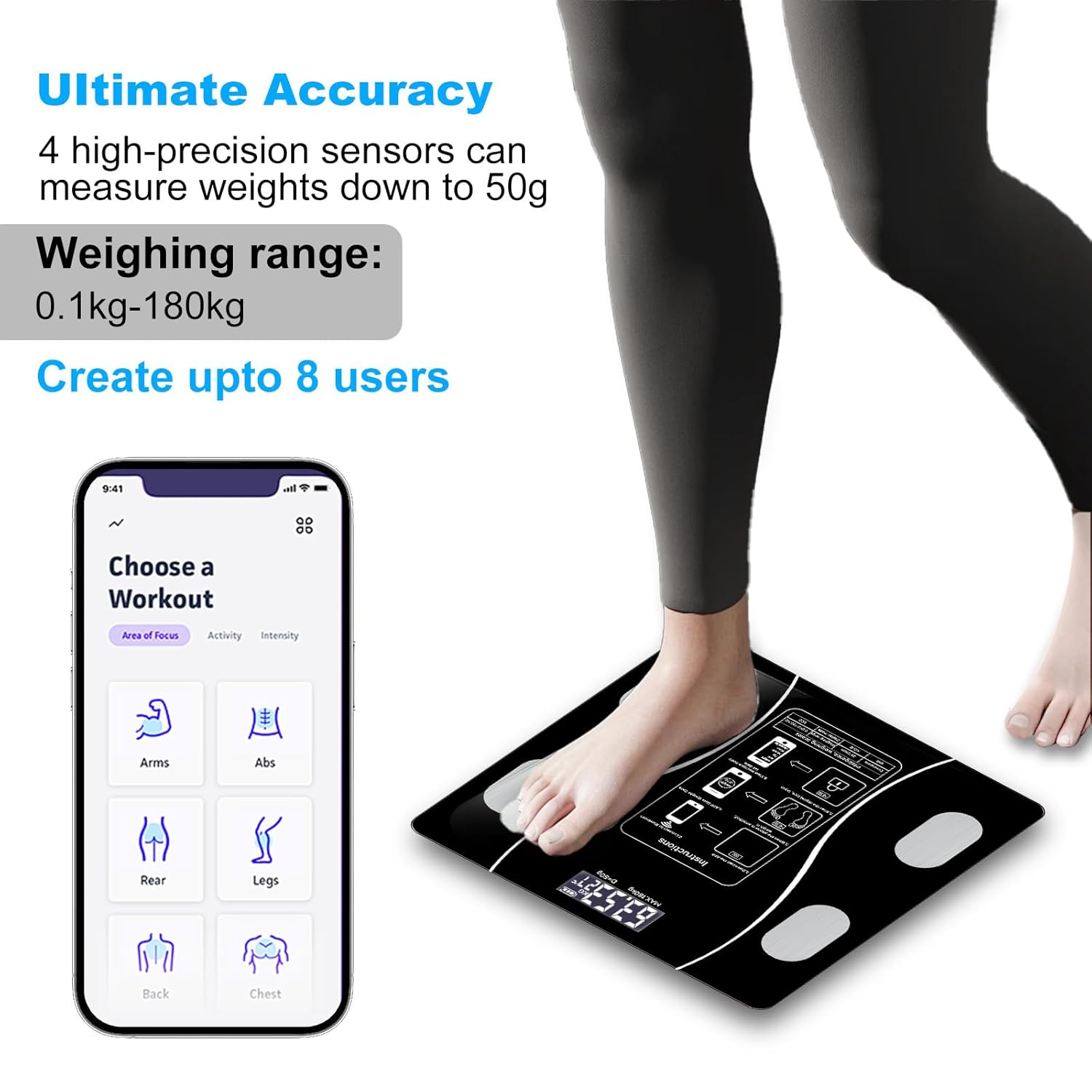 Ulisem Smart Body Scale, una báscula digital sencilla y práctica que se puede conectar a una ...