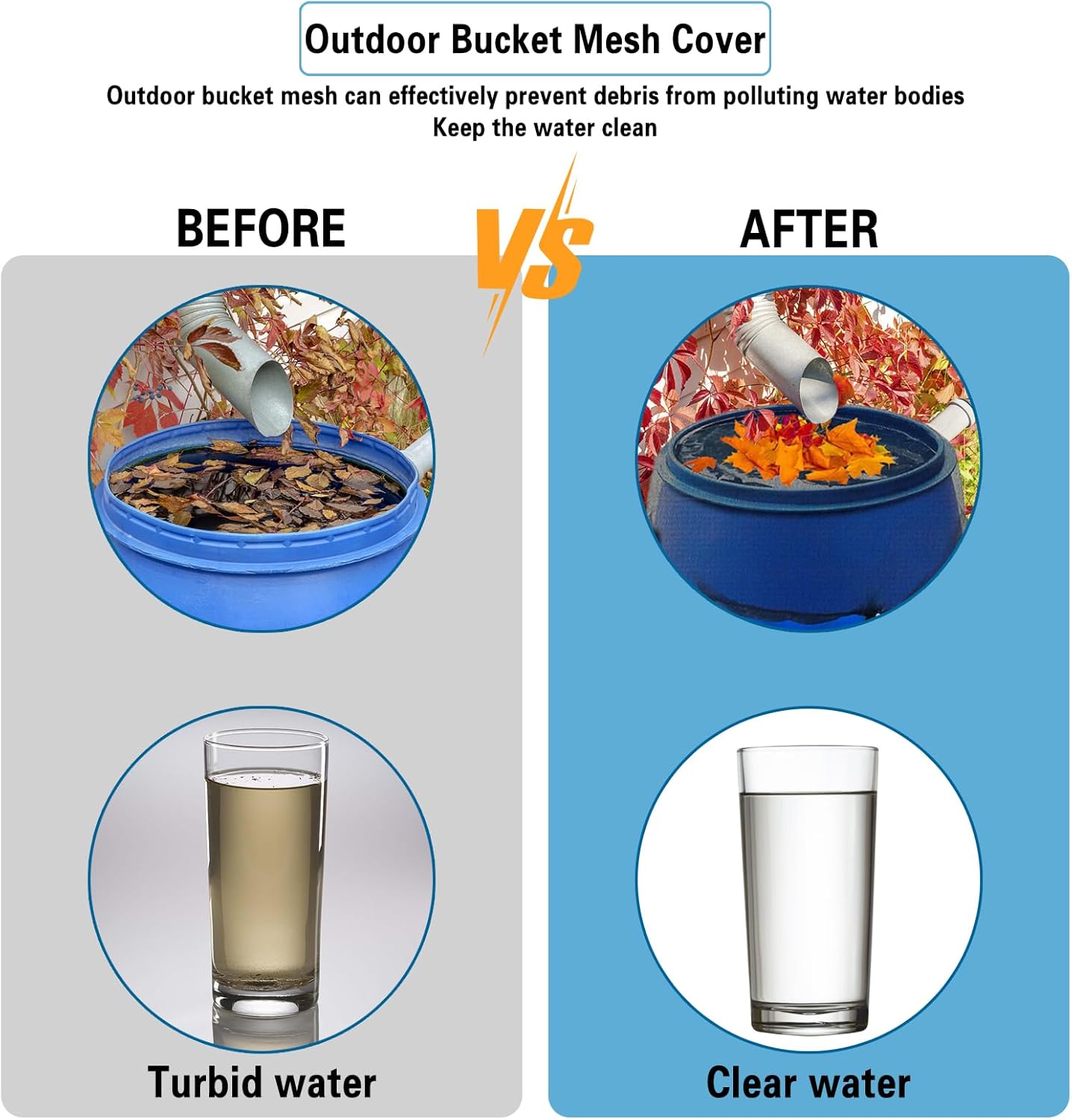 Pcs Rain Barrels Net: Protective Net with Drawstring Water Tank ...