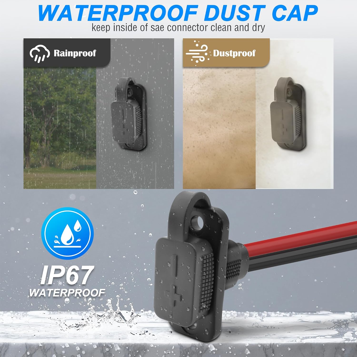 Quick connector adapter, 12 AWG extension cord, side power port ...