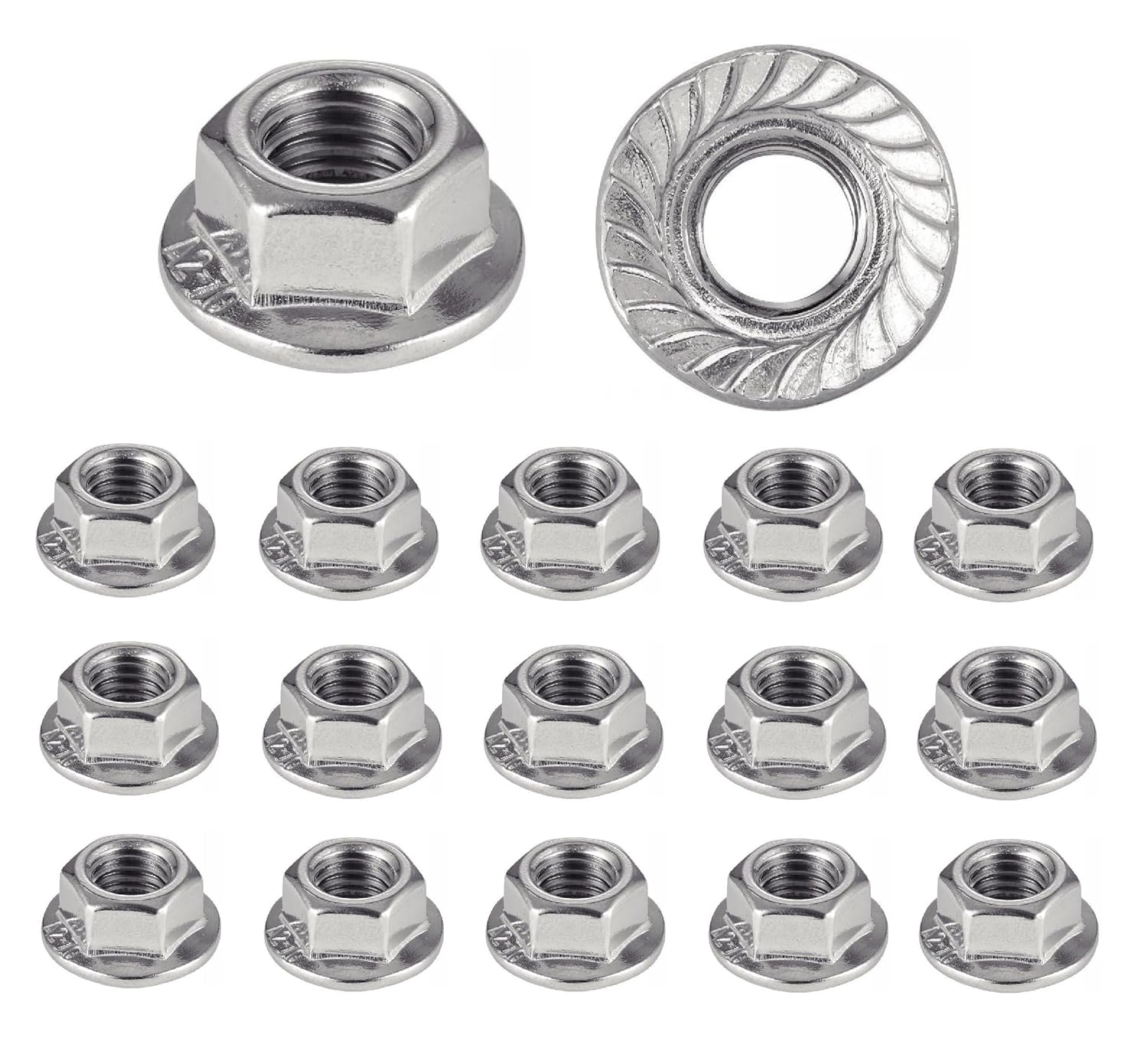 ZVD Lot de 50 écrous à bride M8 en acier inoxydable 304 avec motif ...