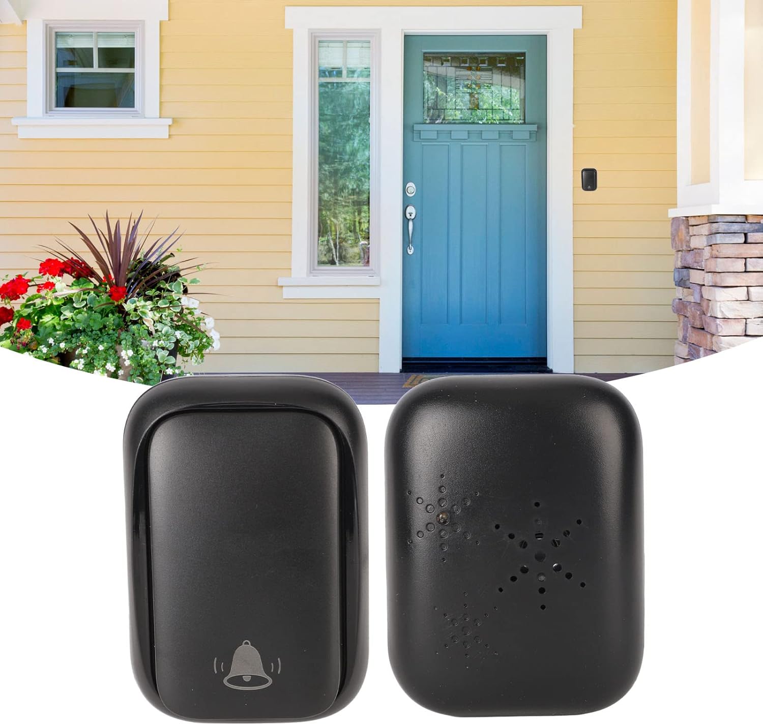 Sonnette sans Fil, Carillon et sonnette Auto Alimentée sans Batterie ...