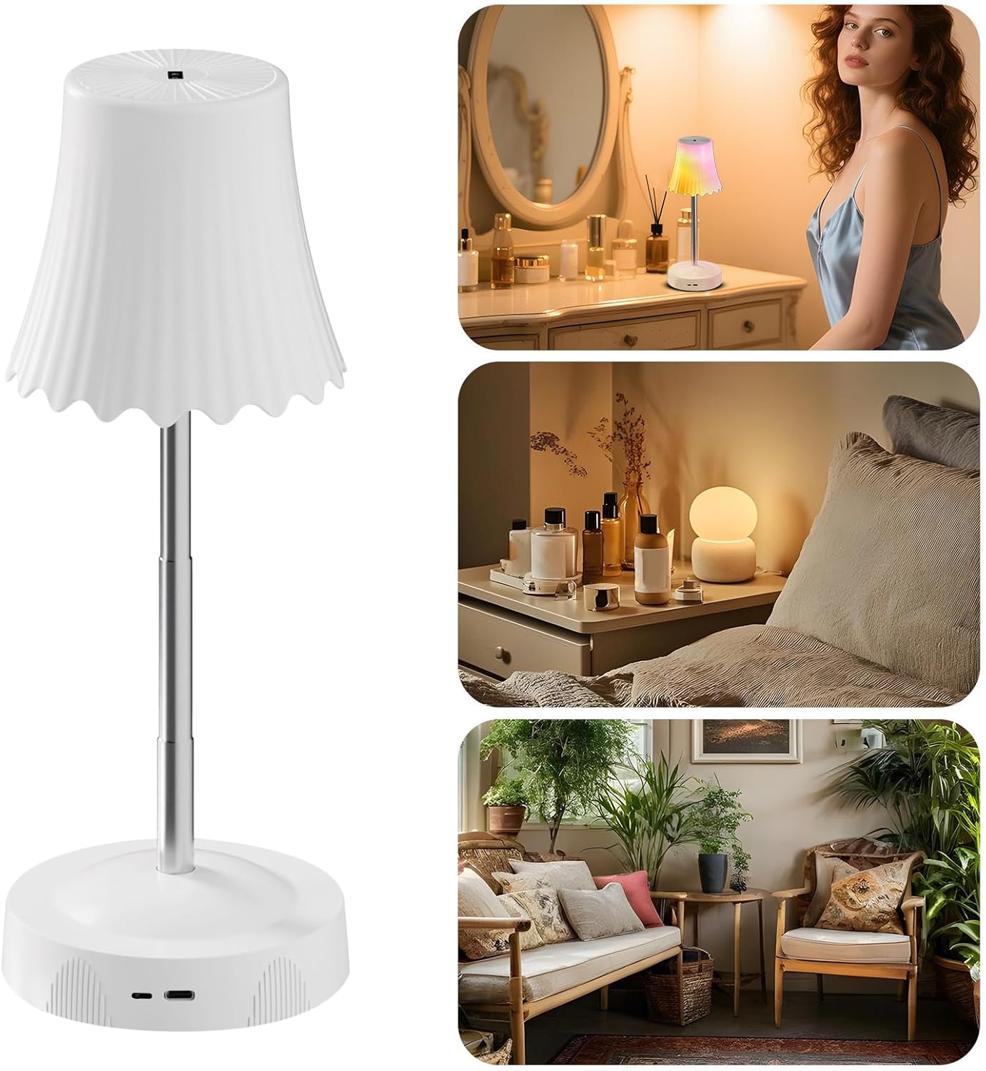 Lampe de table rechargeable à hauteur réglable avec capteur de geste ...