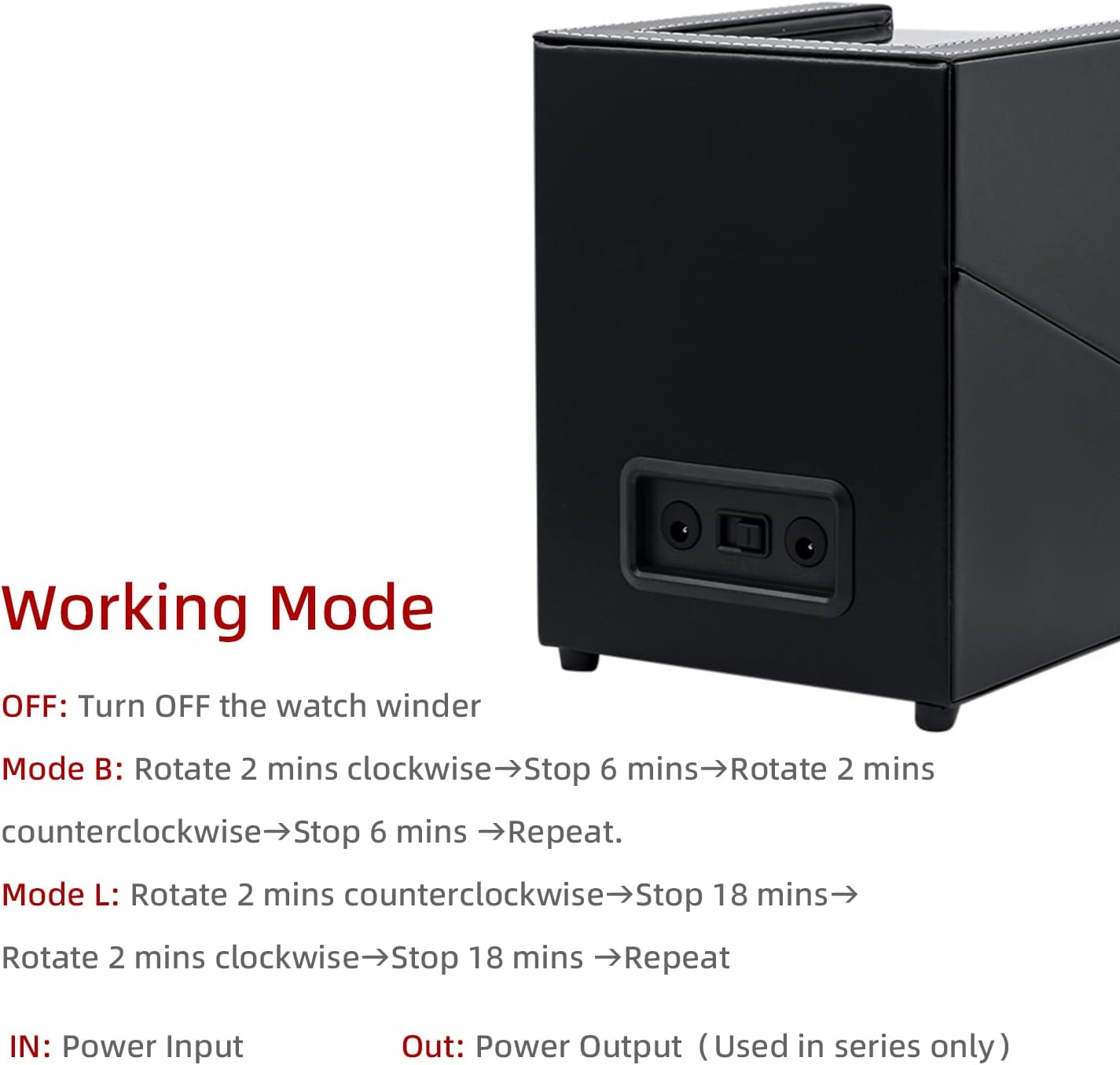 Automatic Leather Watch Winder Box for Double Watches, USB-DC Charging ...