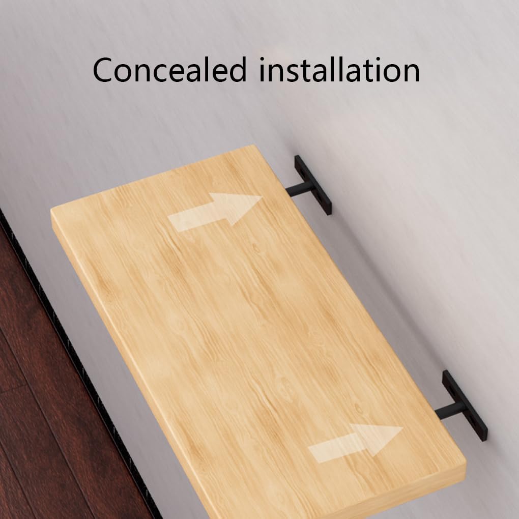 Pack Heavy Duty Black Invisible T-Shaped Floating Shelf Brackets for ...