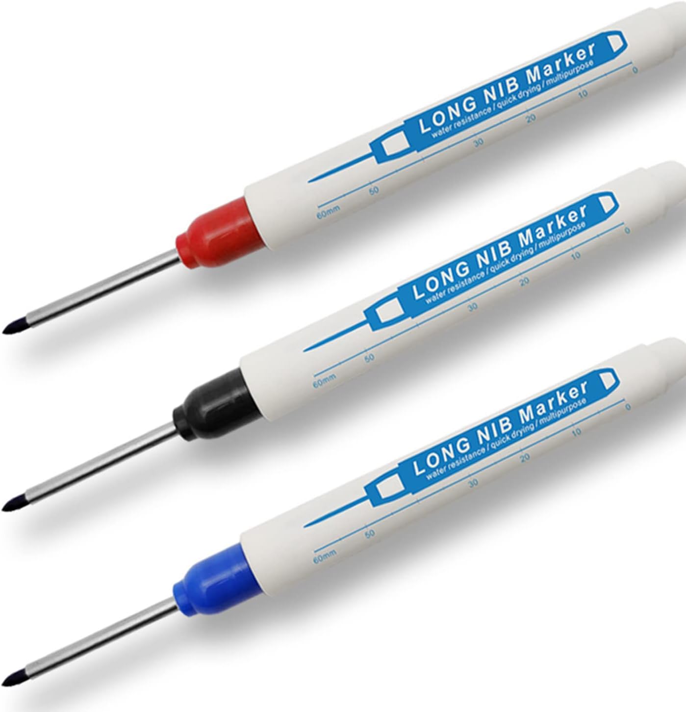 10pcs Marqueur Charpentier, Stylo Marqueur Indélébile à Pointe Longue ...