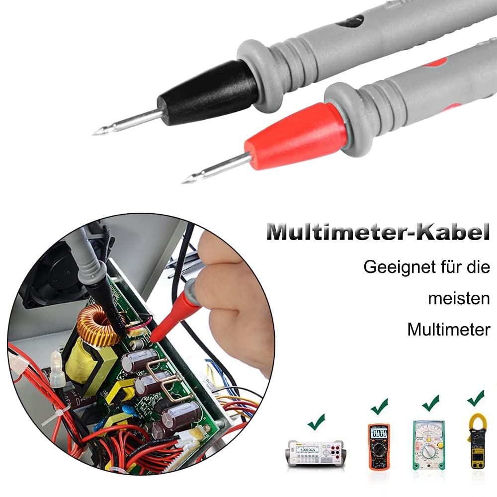 Test Lead, 1 Pair of 107cm Multimeter Cable, 1000V/20A, Black & Red MUMU