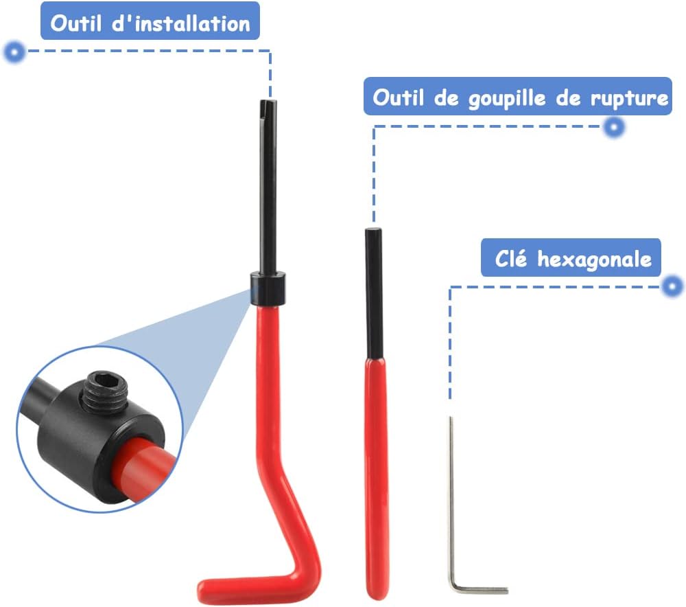 YMYNY 30Pcs Kit Reparation Filetage M6 INOX Foret Hélicoïdal Clé ...