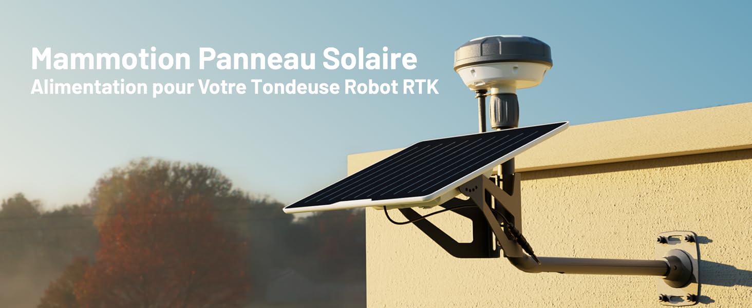 Mammotion Panneau Solaire pour Station de Référence RTK, Accessoire ...