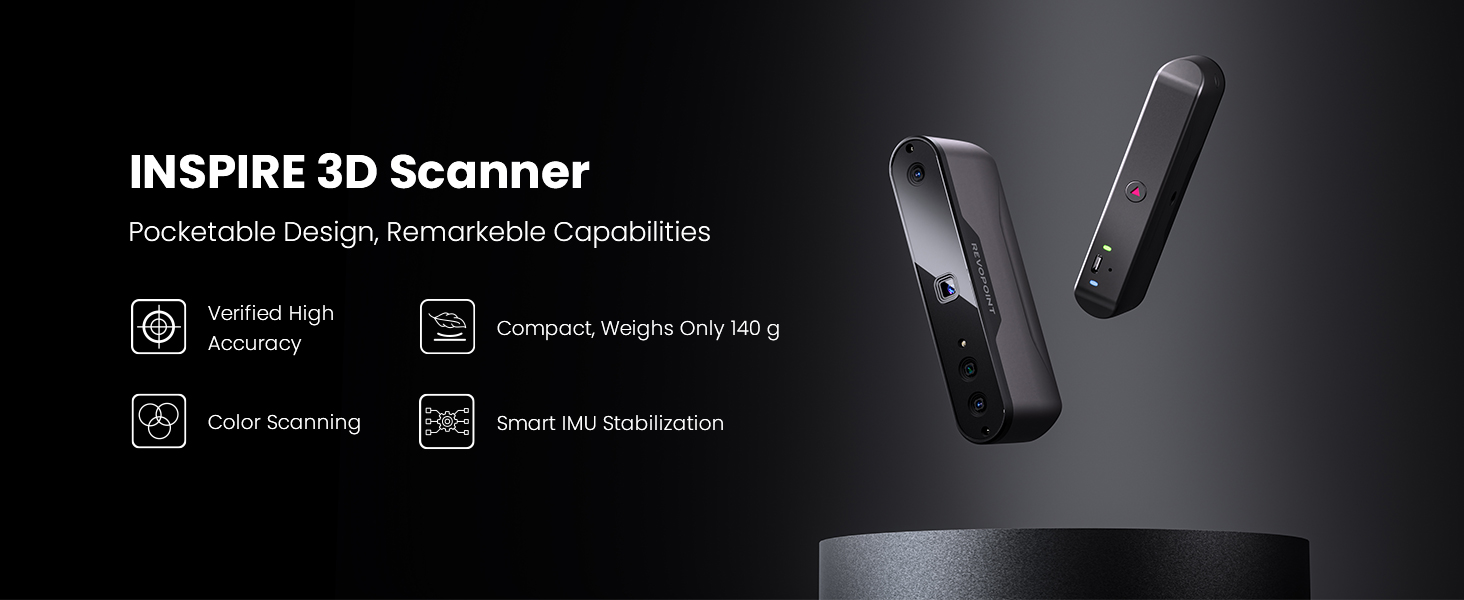 Revopoint Inspire 3D Scanner for 3D Printing Handheld, Portable 3D ...