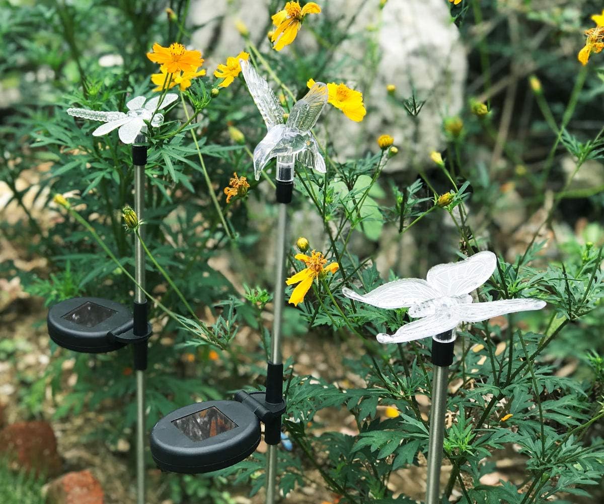 Confezione da 3 luci solari da giardino a LED multicolore a energia ...