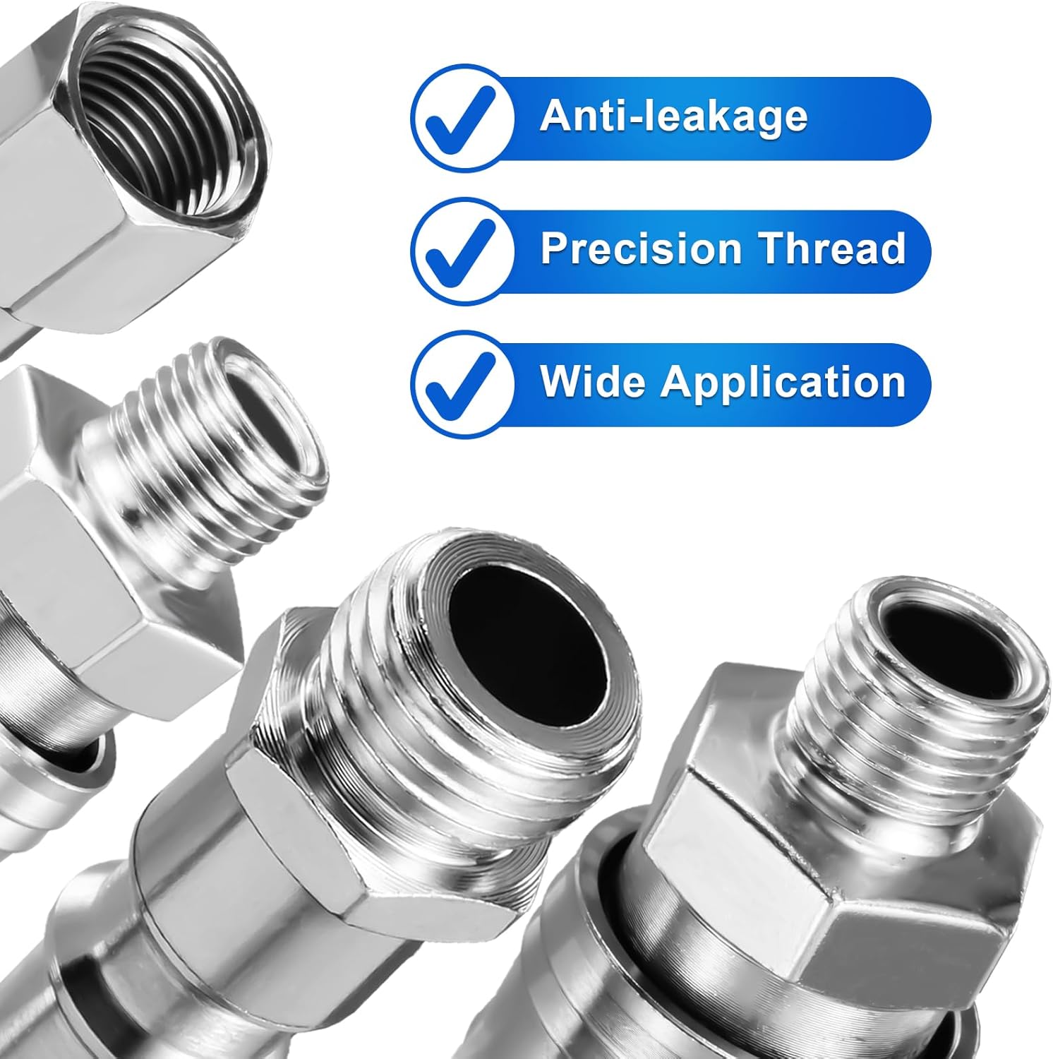 Raccord Rapide Pneumatique 1/4" BSP, 10 Pièces Embout Compresseur Air Européen, Raccord de ...