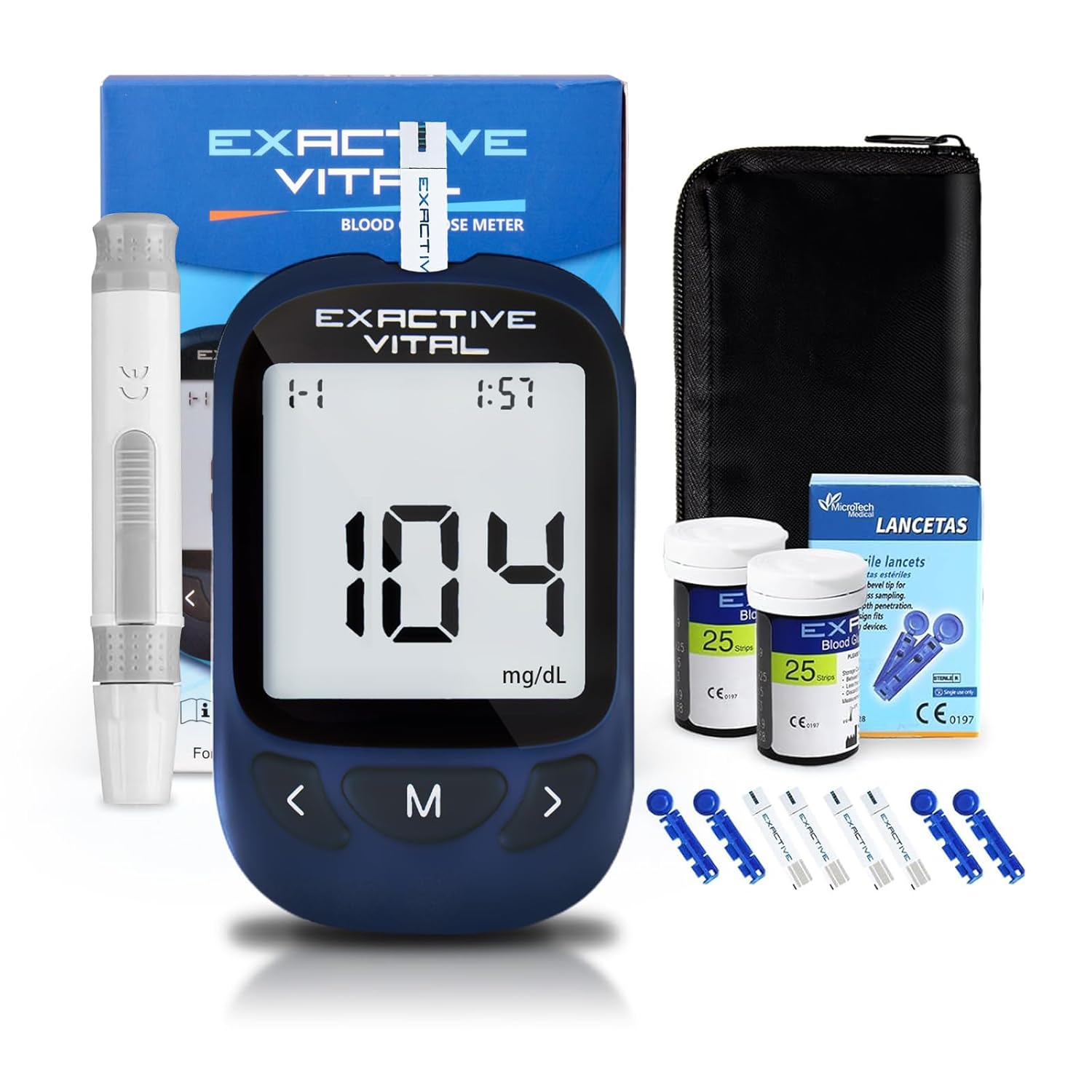 Blood Glucose Meter Kit (mg/dl), Blood Glucose Meter Kit with 50 Blood ...