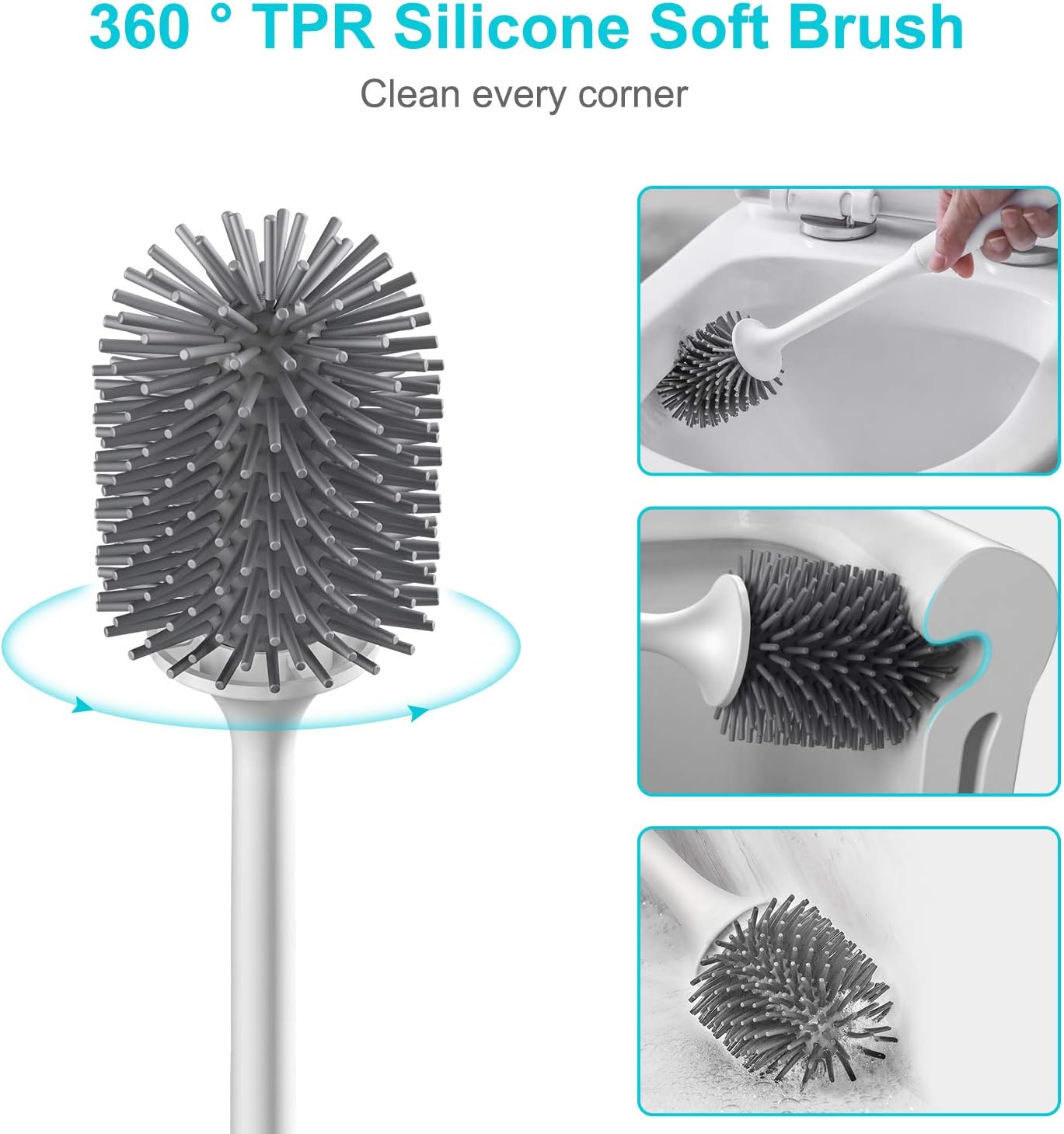 UlisemBrosse WC, Brosse de Toilette en Silicone, Balayette WC en ...