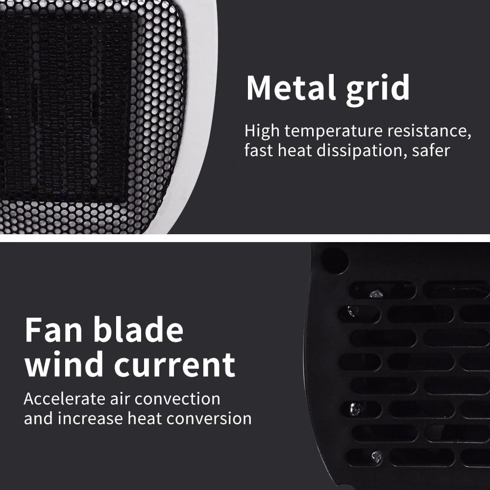 Chauffage Enfichable, Mini Chauffe Électrique 500W, Réglable chauffage ...