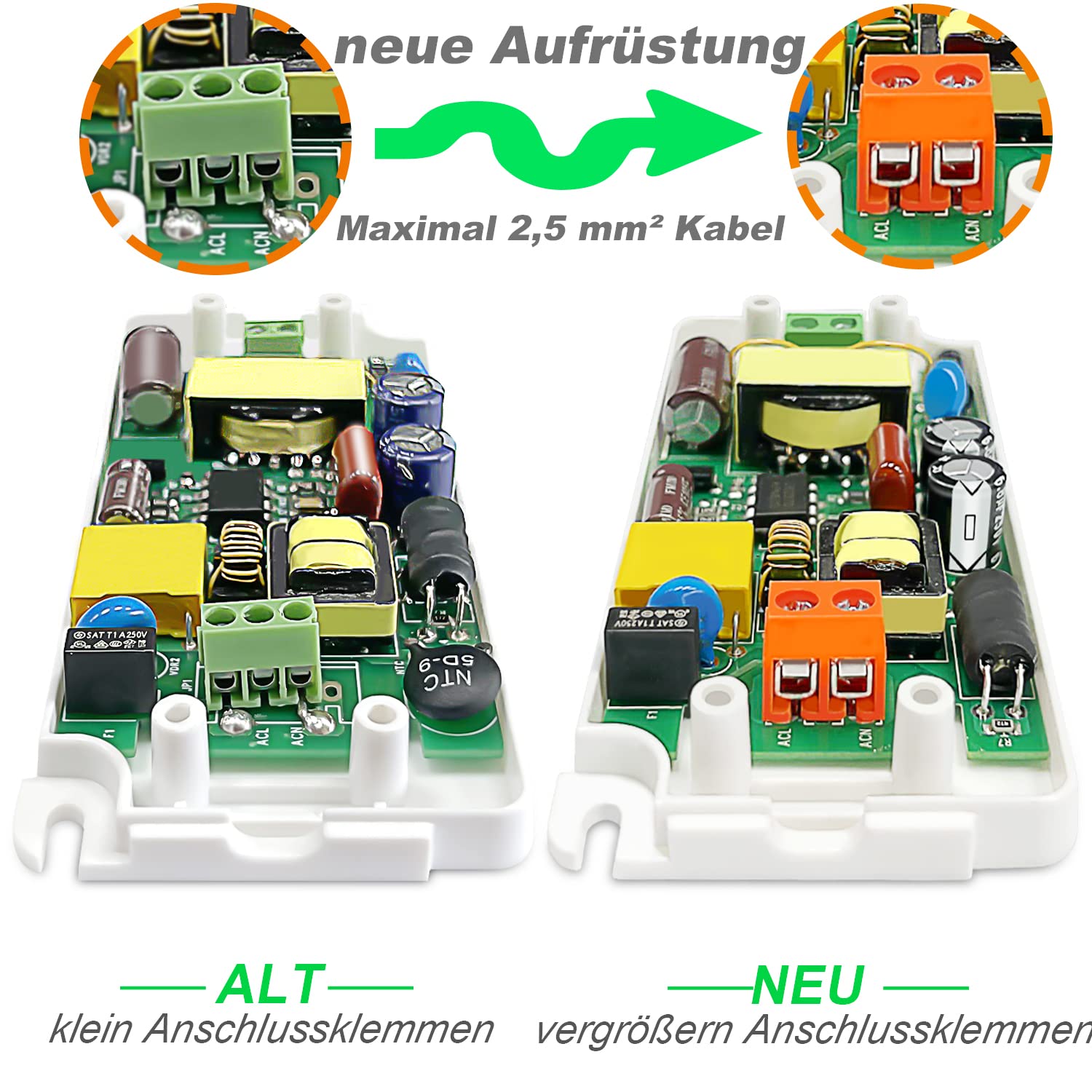 LED Transformer, Input 220-240V, Output DC 12V 1.5A 18W, LED Bulb ...