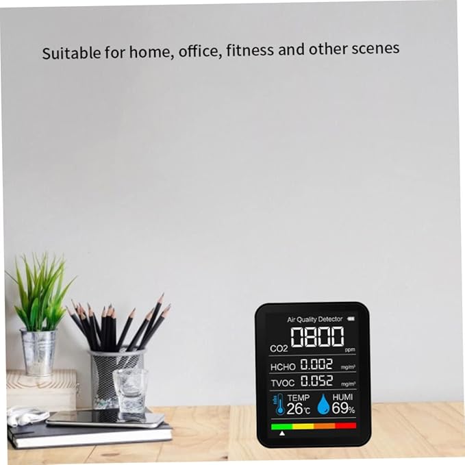 Air Quality Monitor 5 in 1 Indoor CO2 Detector Formaldehyde HCHO TVOC ...