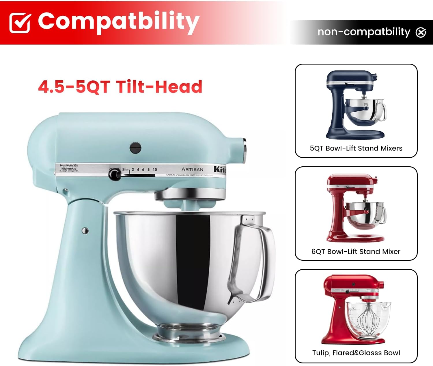 Frusta piatta K45B con rivestimento per robot da cucina KitchenAid da 4 ...