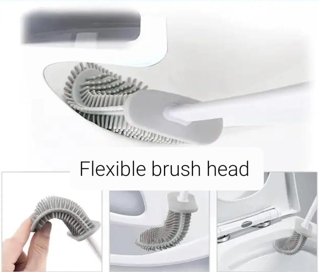 Silicone Toilet Brush for Deep Cleaning and Quick Drying Non-Drip ...