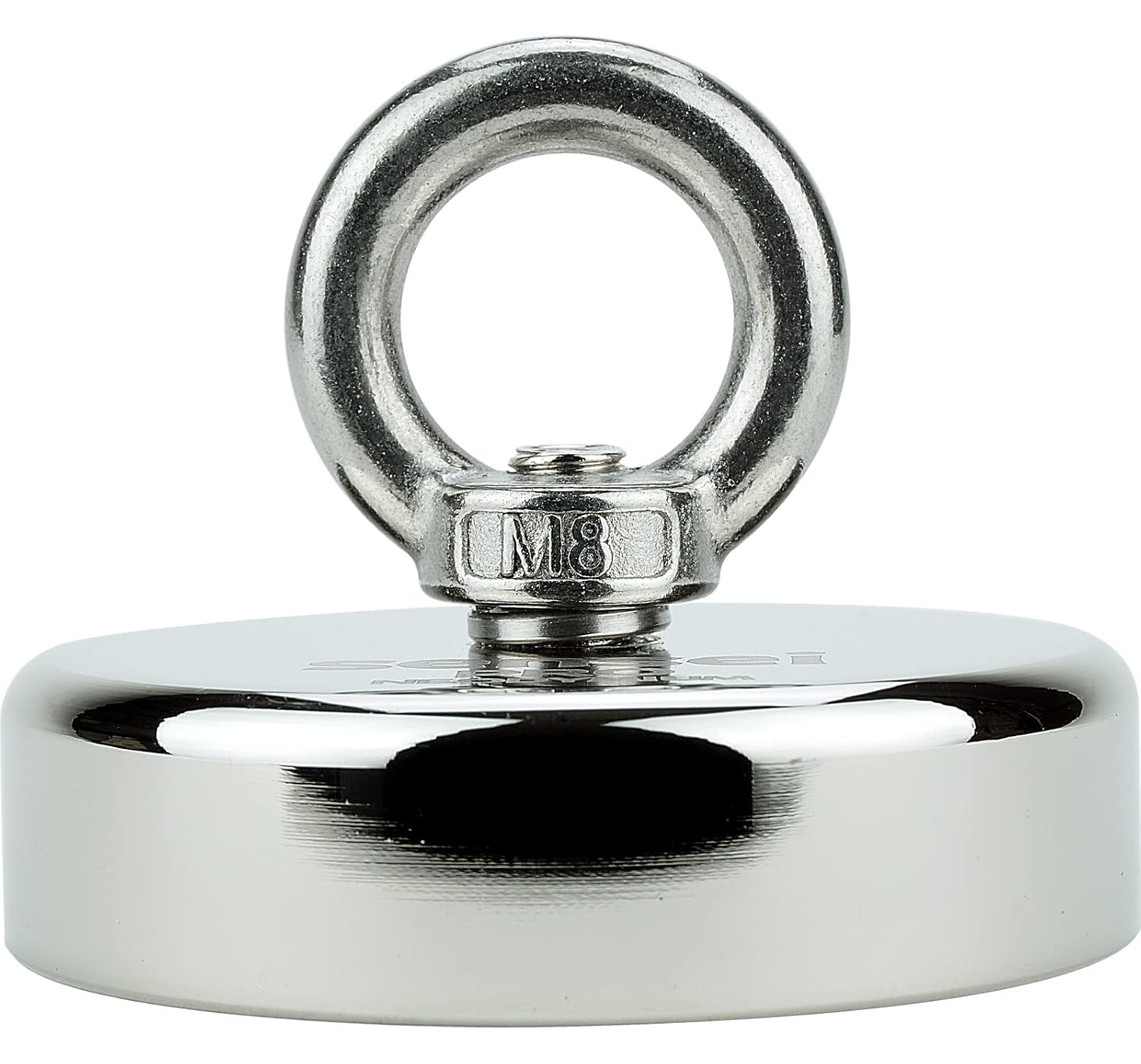 Powerful Neodymium Magnet with Ring Nut – Ø 70 mm, 160 kg Pulling Force ...