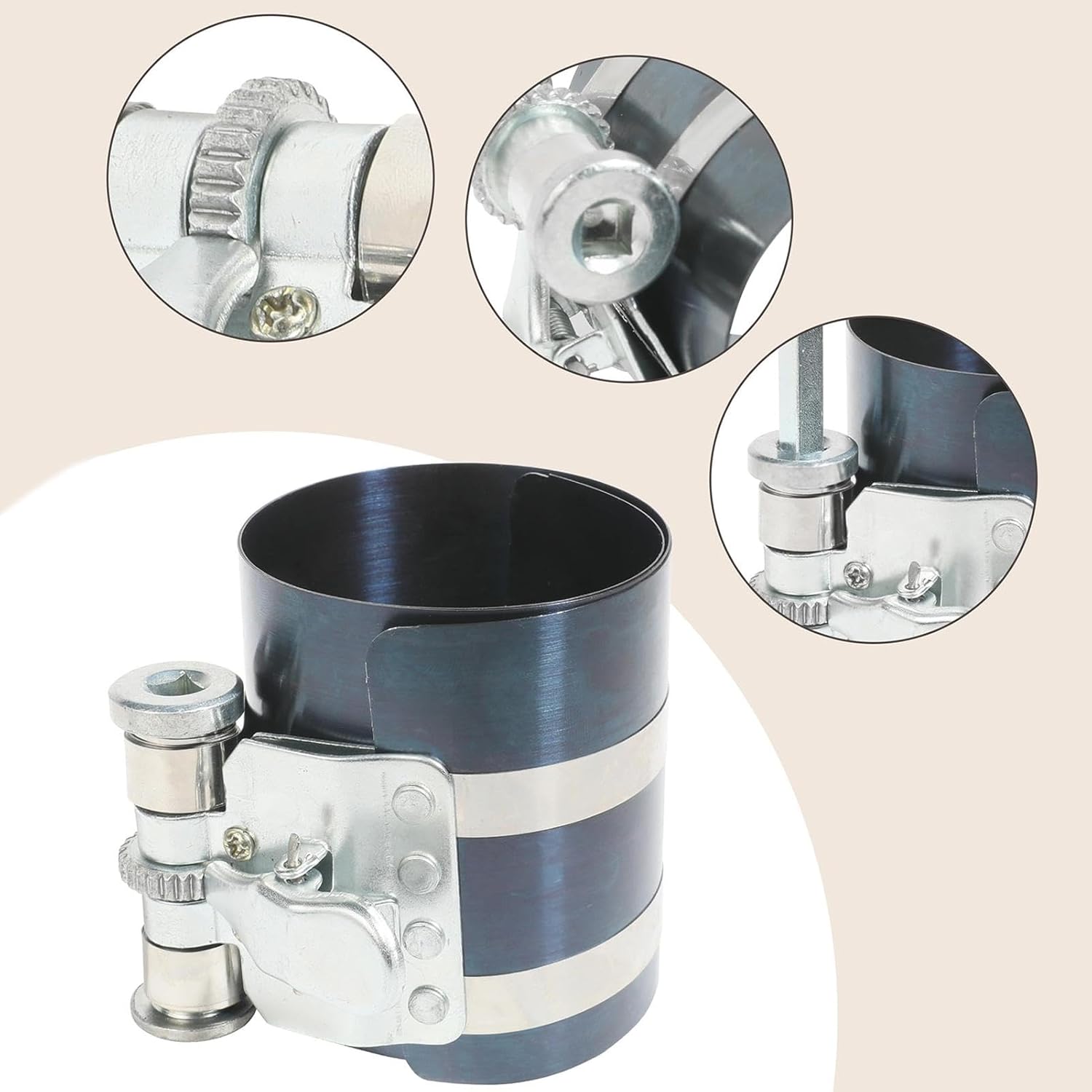 Car Piston Ring Pliers, 3 Inch Piston Ring Compressor 53-175MM ...