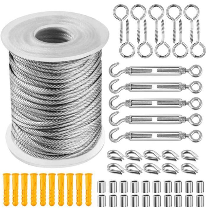 Corde en Acier Inoxydable à Suspendre Kit,30M Cable Métallique,kit ...