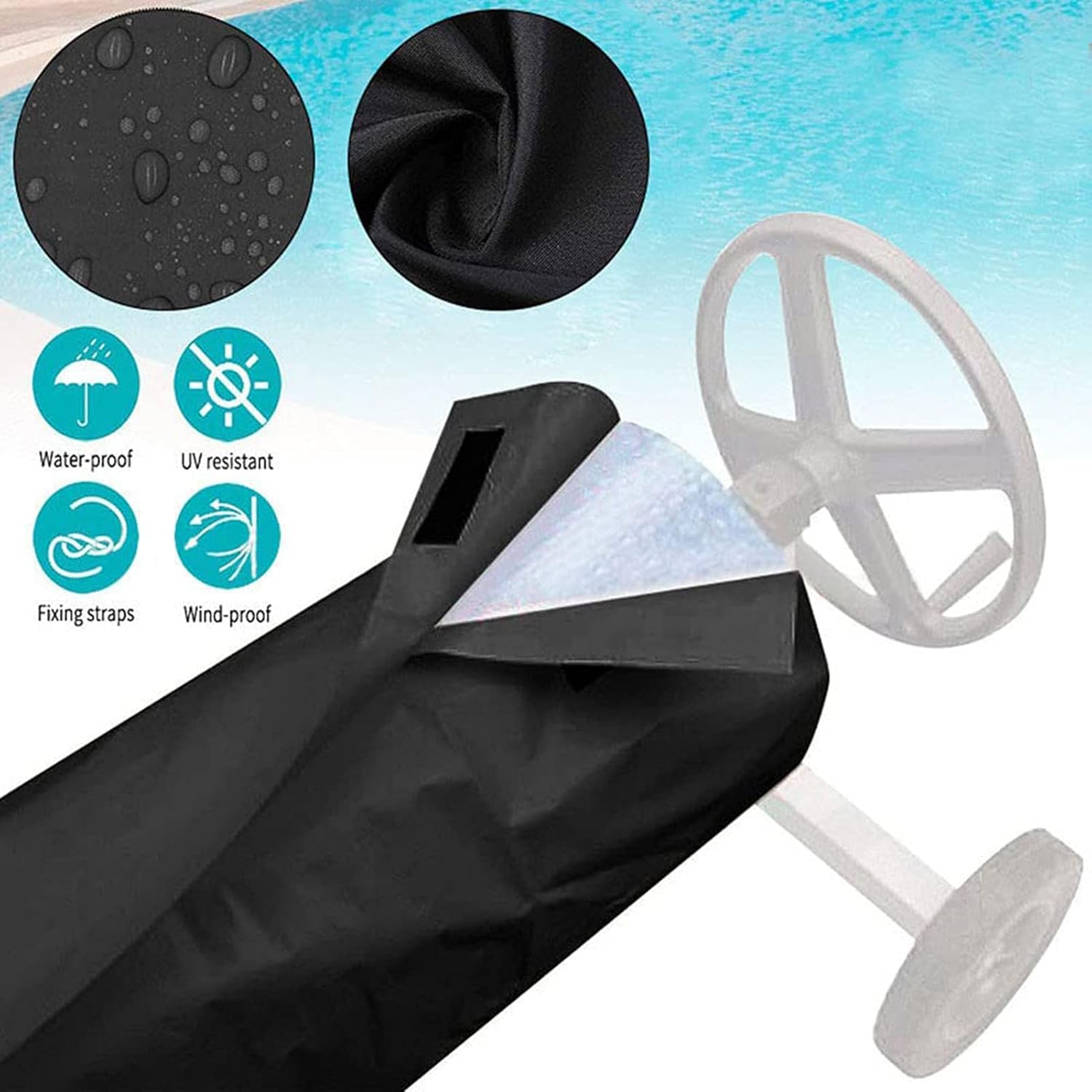 Couverture Enrouleur Bâche Piscine En Tissu Imperméable Housse De ...