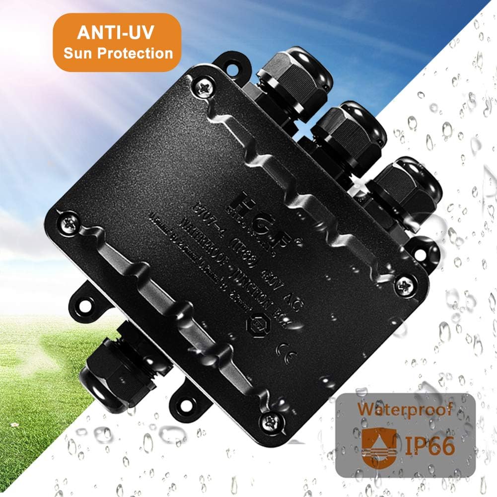 Boîte de jonction à 4 voies, connecteur de câble étanche IP66, coffret boitier electrique ...