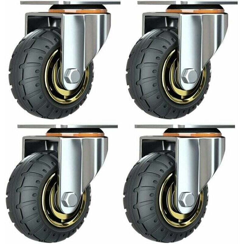 GABRIELLE Kit de 4 roues universelles de 3 pouces sans freins Roues de ...