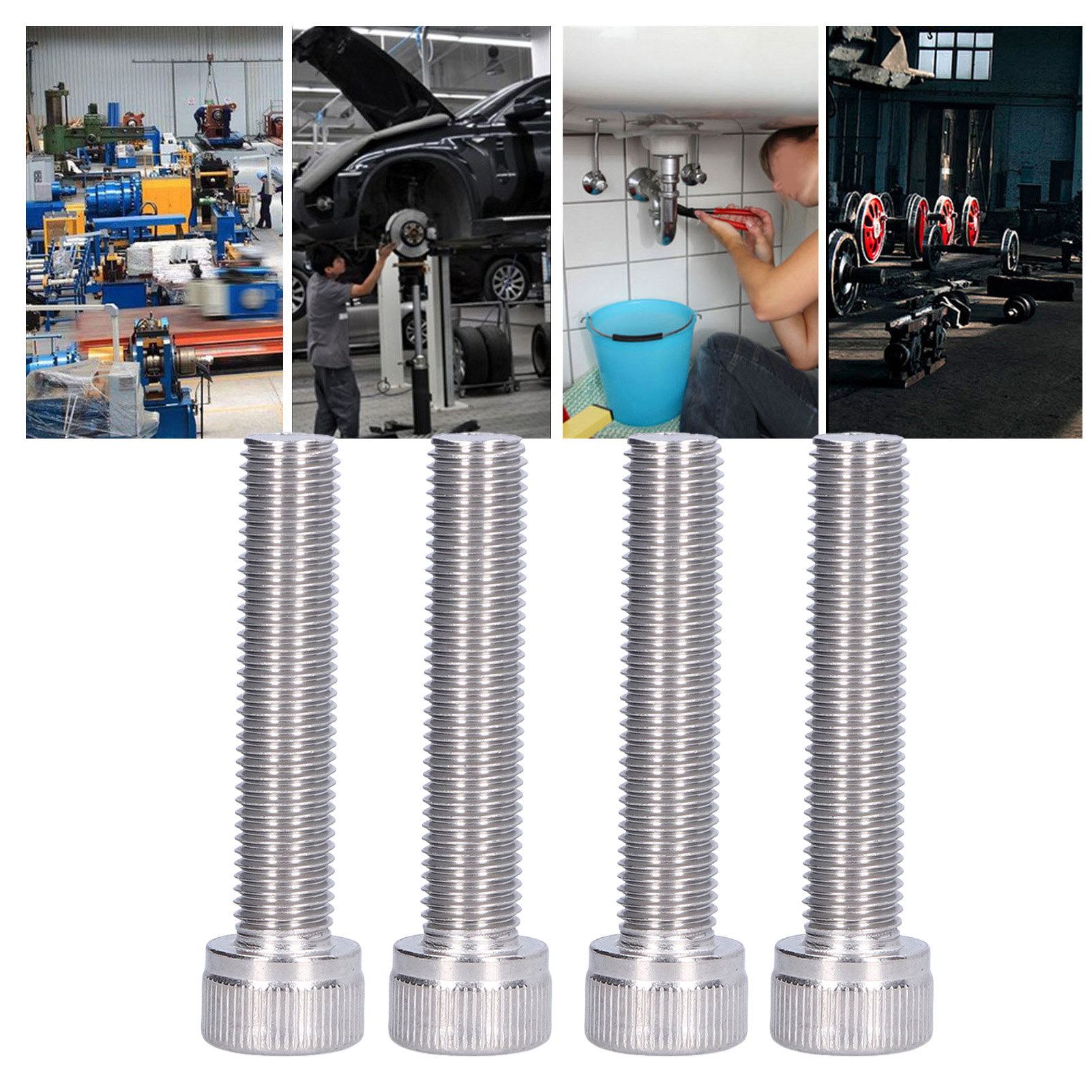 Boulon à tête hexagonale, 4 pièces vis à tête cylindrique à six pans ...