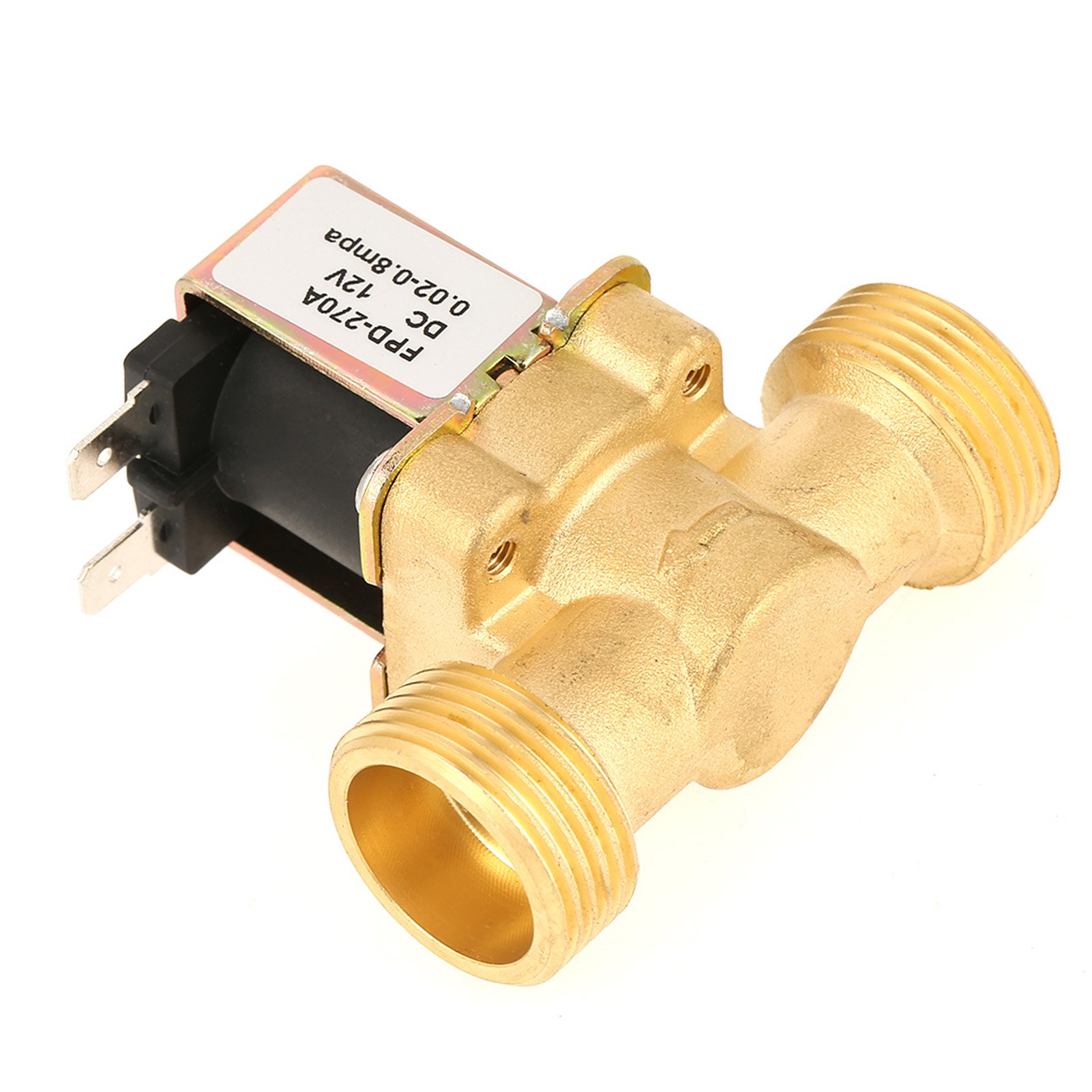 Vanne d'eau électrique, électrovanne électrique en laiton G3/4 DC12V normalement fermée ...